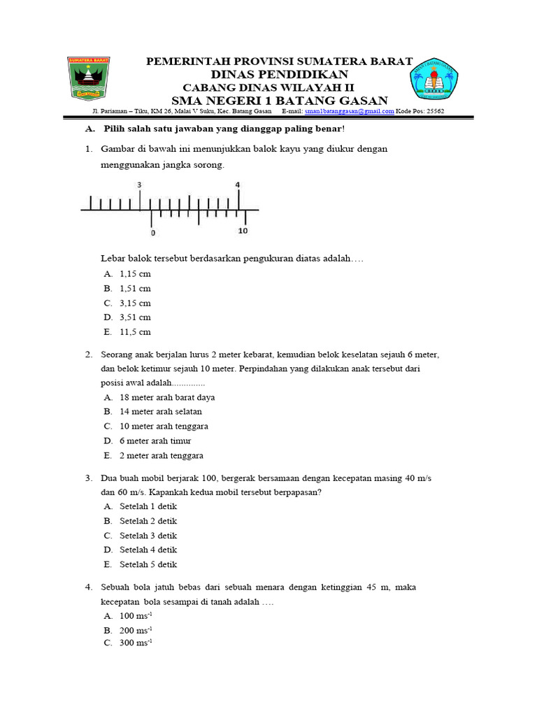 Soal Fisika SMA: Pengukuran dan Gaya | PDF