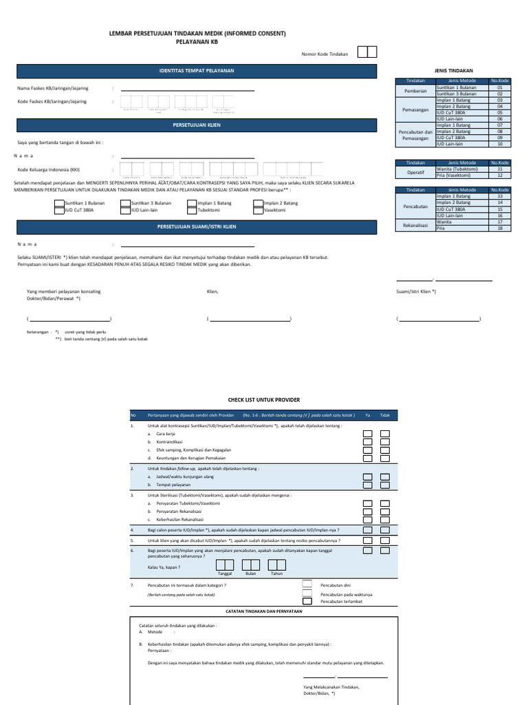 Formulir Inform Concent | PDF