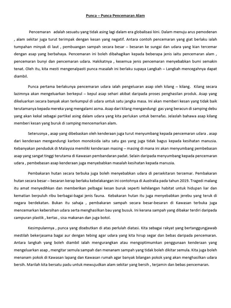 Punca Pencemaran | PDF