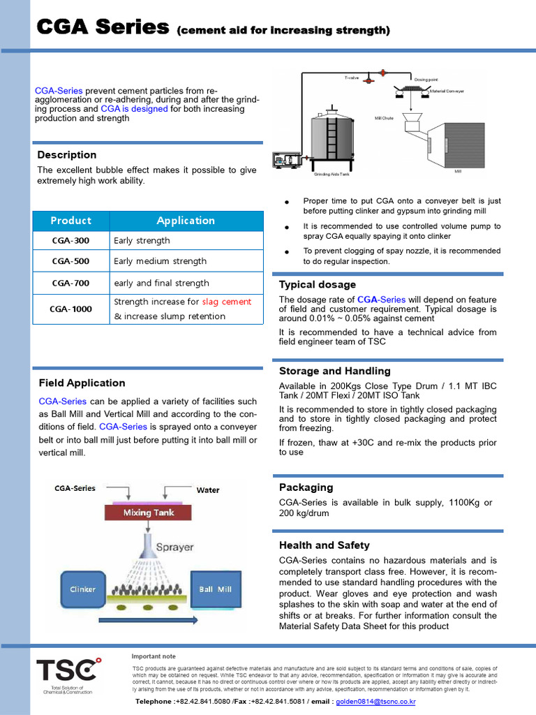 TDS_CGA | Download Free PDF | Cement | Packaging And Labeling
