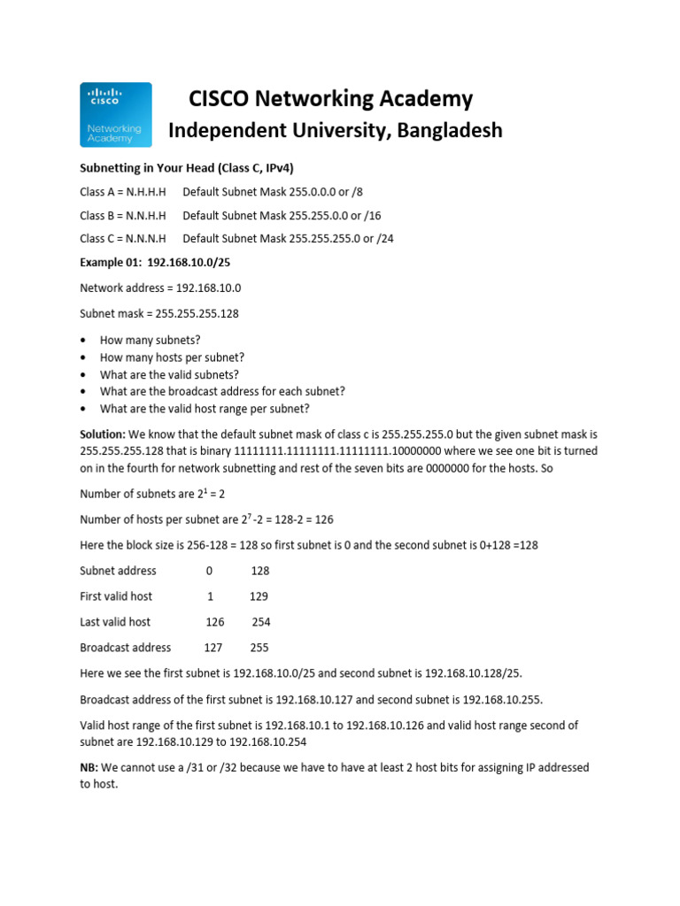 Subnetting With Examples | PDF | Teaching Methods & Materials | Computers