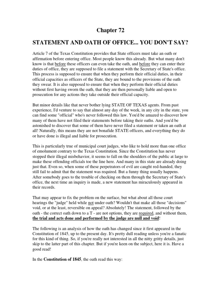 Oaths | PDF | Oath Of Office | Governance