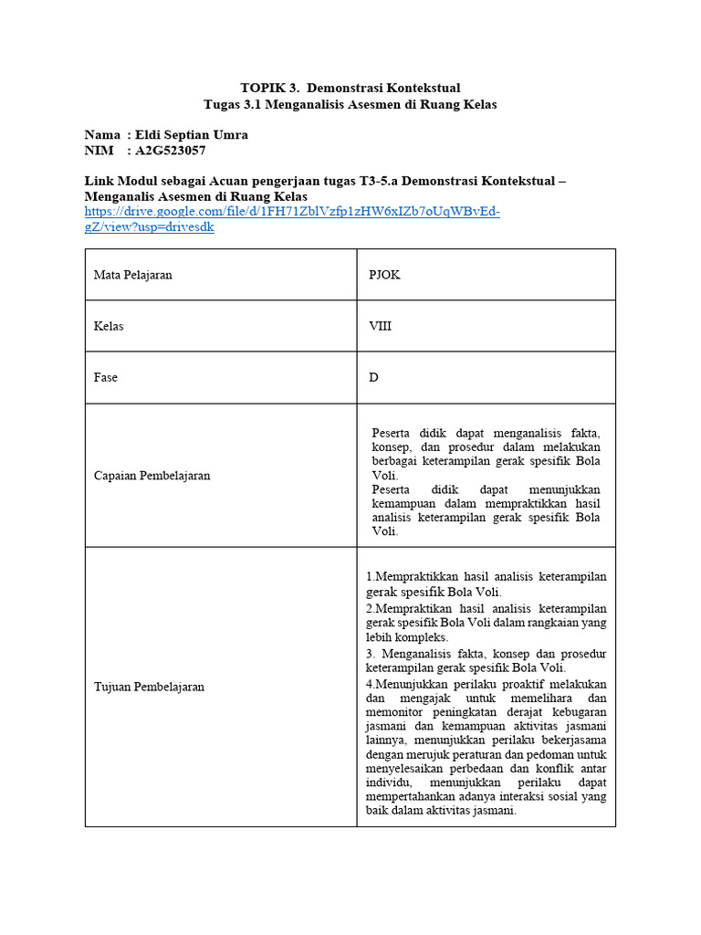 TOPIK 3. PPDP - Demonstrasi Kontekstual - Menganalisis Asesmen Di Ruang Kelas - ELDI SEPTIAN ...