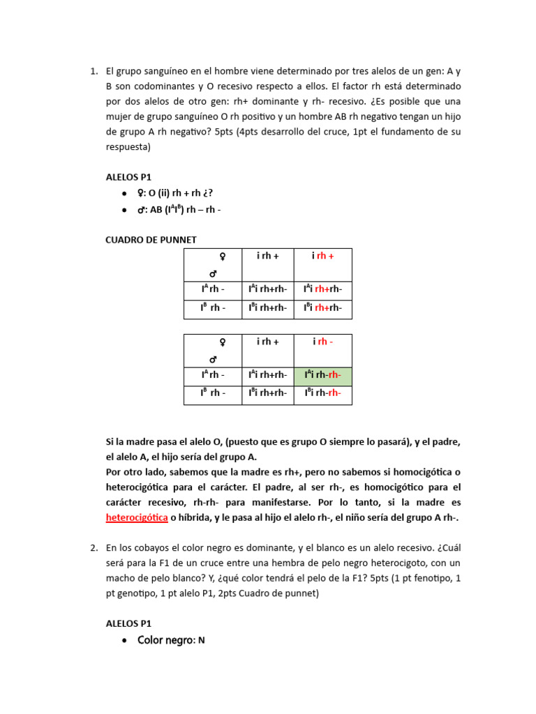 CRUCES | PDF | Dominancia (Genética) | Cigosidad