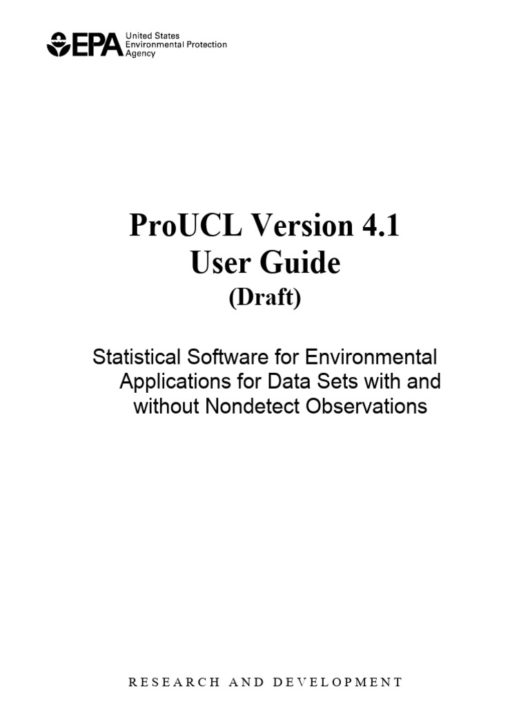 ProUCL 4.1: Environmental Data Guide | PDF | Student's T Test | United ...