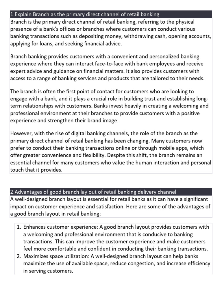 12 delivery channel of retail banking | Download Free PDF | Point Of ...