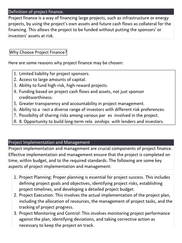 project finance | PDF | Project Finance | Loans