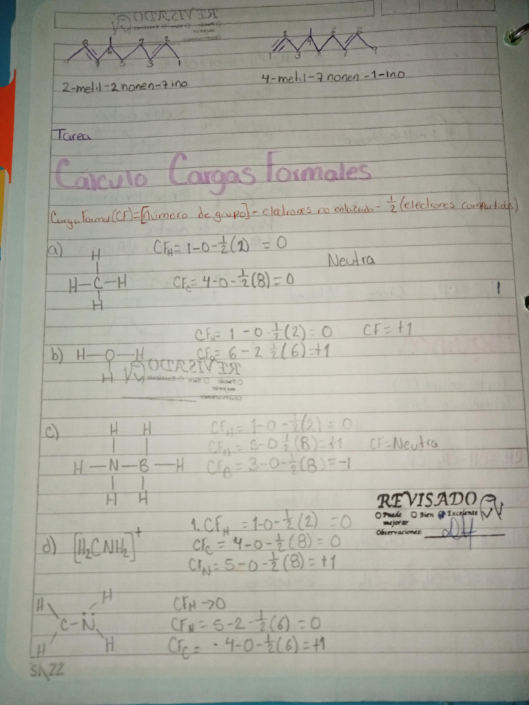Cargas Formales Elementos Quimicos | PDF
