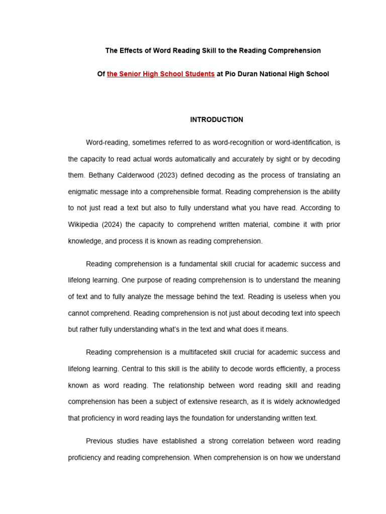 Chapter 1 | Download Free PDF | Reading Comprehension | Cognitive Science