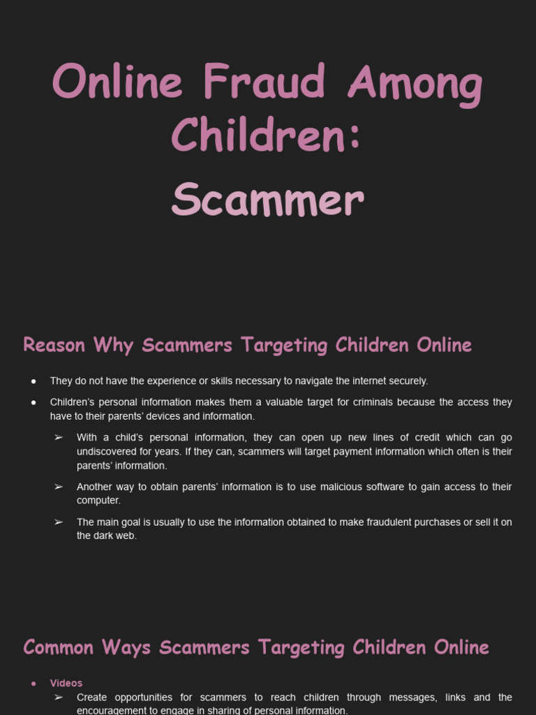Protecting Kids from Online Scams | PDF | Internet Fraud | Video Games