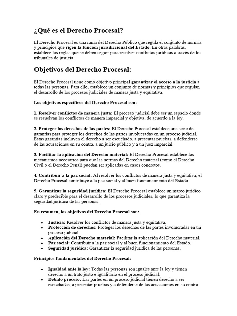 Qué Es El Derecho Procesal | PDF | Ley procesal | Juez
