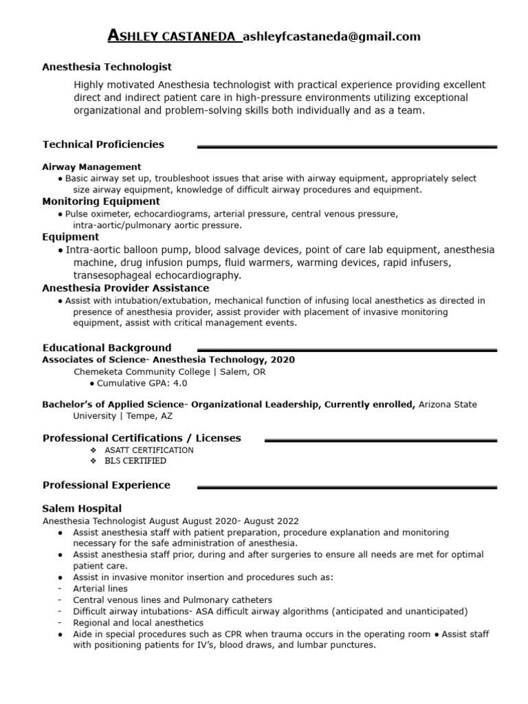 Afc Resume 2024 | PDF | Anesthesia | Medicine