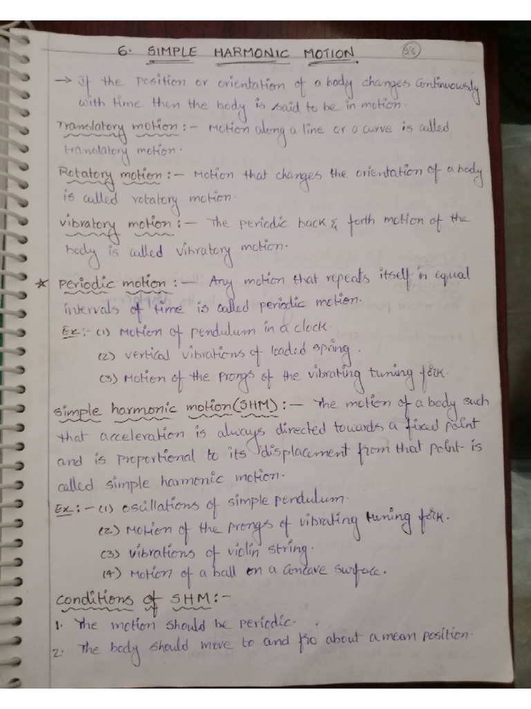 SIMPLE HARMONIC MOTION (Physics) | PDF