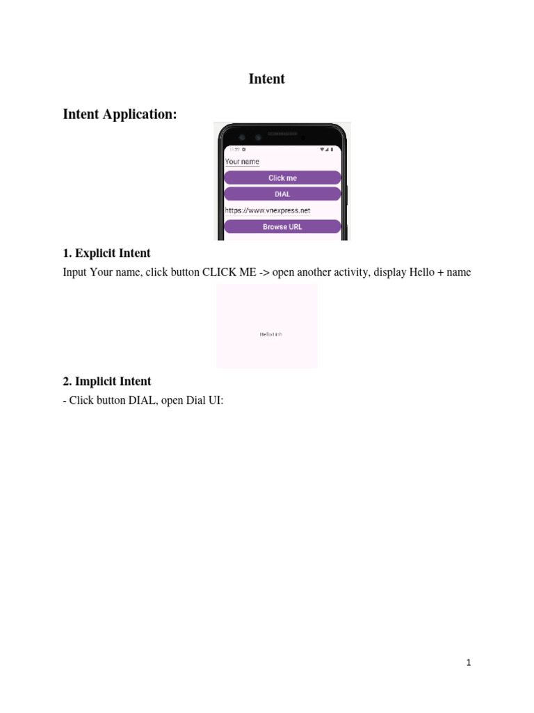 Exercise 7 - Intent | Download Free PDF | Android (Operating System) | Smartphone