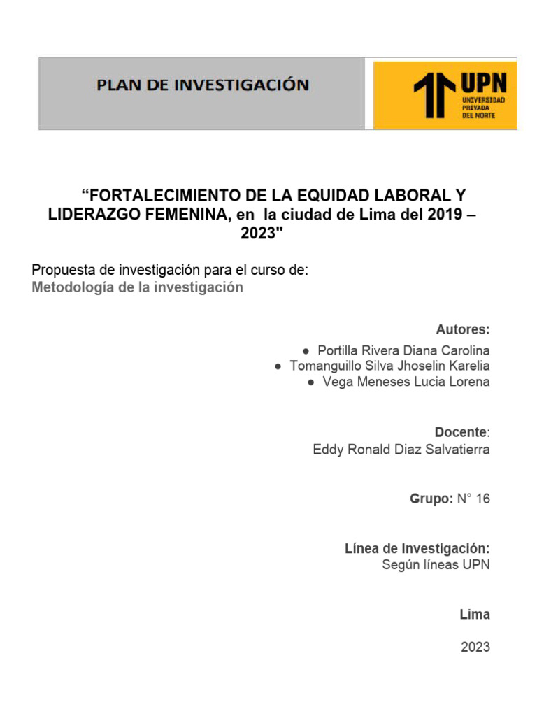 EF - METODOLOGIA - Vega Meneses Lucia Lorena | PDF | Igualdad de género ...