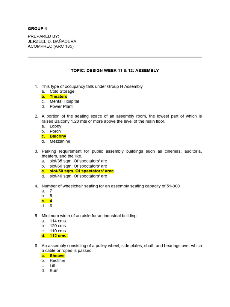 Bañadera, Jerzeel Danday (GROUP 4) - DESIGN WK11&12 ASSEMBLY | PDF | Aisle | Manufactured Goods