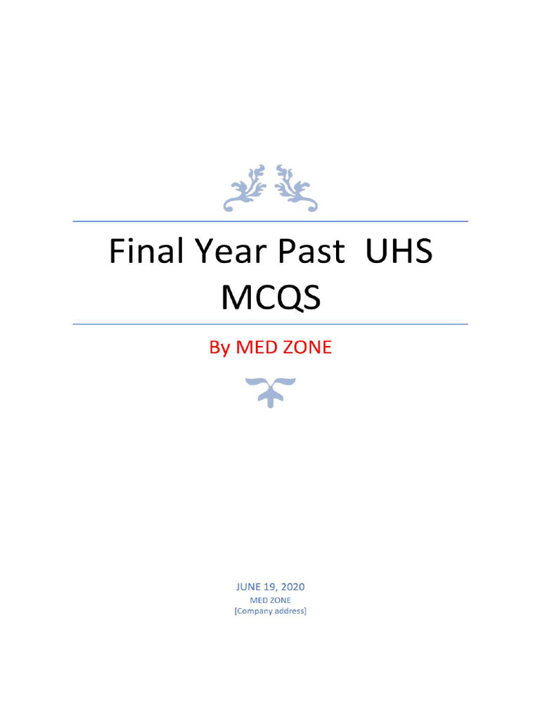 SOLVED Past Mcqs Final Year Mbbs | PDF