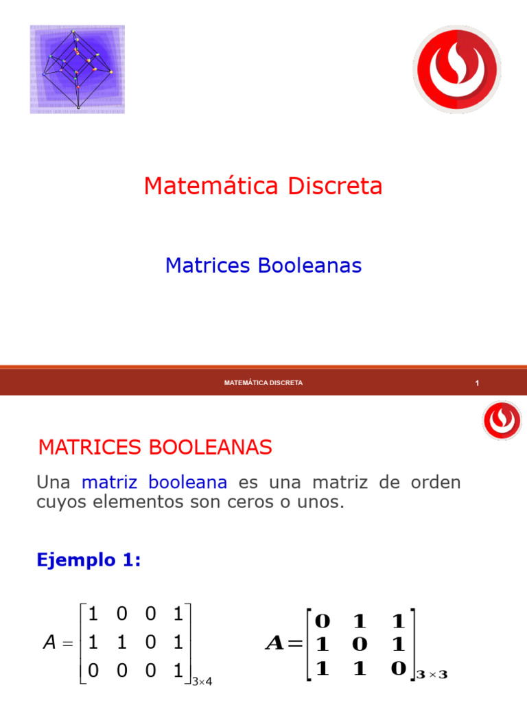 Matrices Booleanas | PDF | Matriz (Matemáticas) | Matemáticas