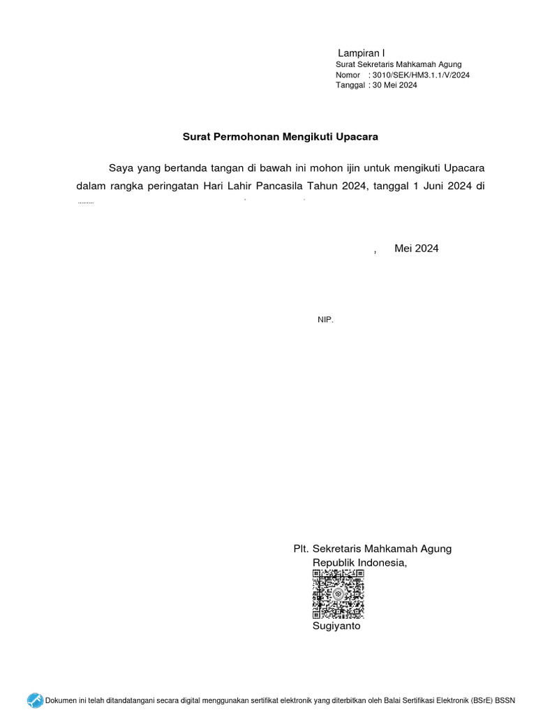 FOrm Apel 1 Juni 2024 | PDF