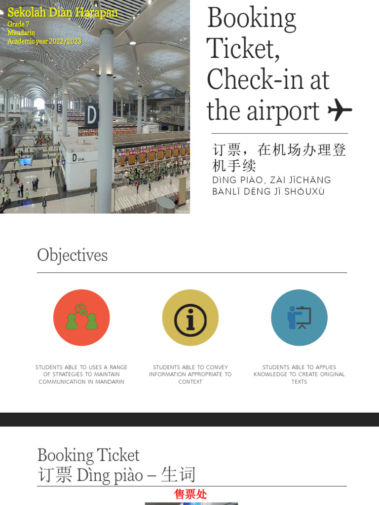 2.1 Booking Ticket, Check-In at The Airport (Grade 7) Week 1 and 2 ...