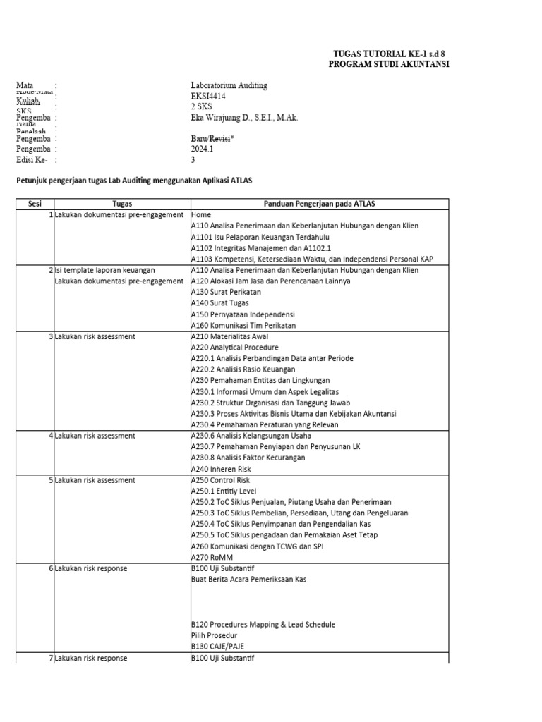 Panduan Tugas Laboratorium Auditing | PDF