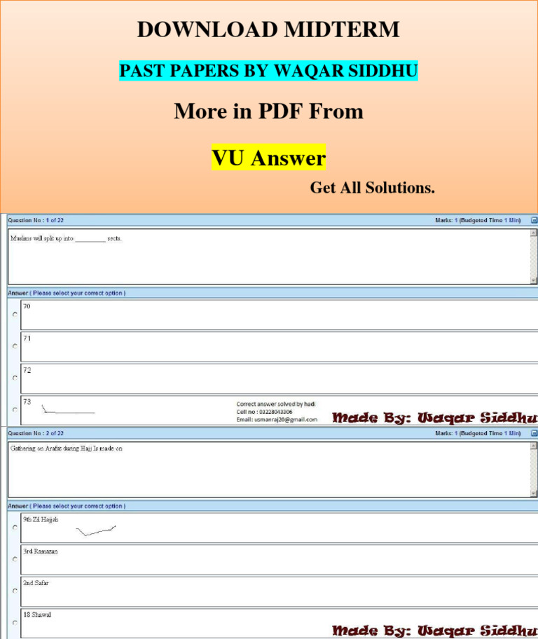 ISL202 Midterm MCQs by Waqar Siddhu | PDF