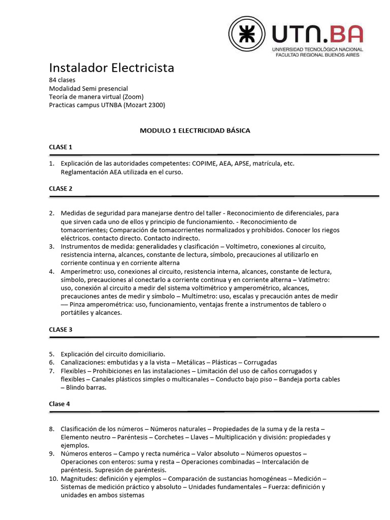 Instalador Electricista: Modulo 1 Electricidad Básica | PDF | Trigonometría | Corriente eléctrica