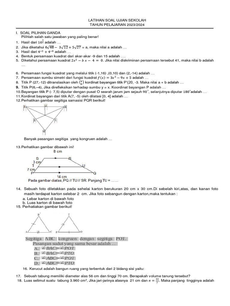 Soal Latihan Usek | PDF