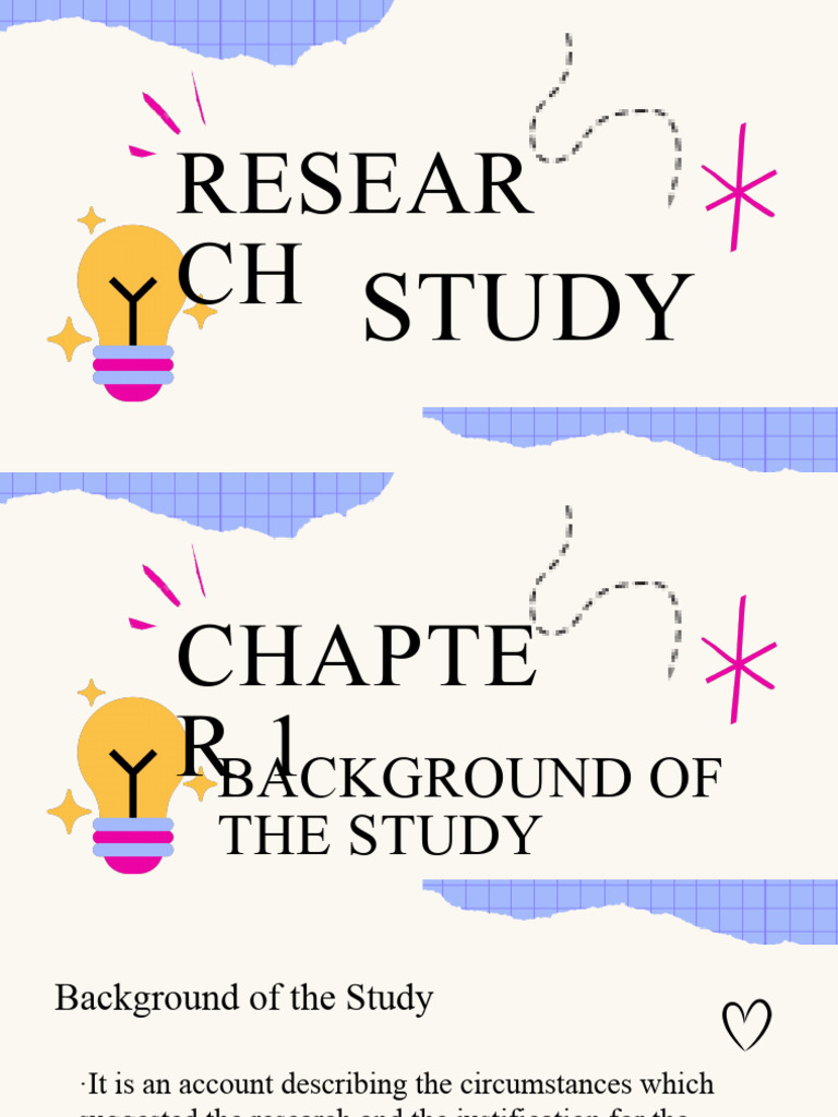 Chapter 1 Background of The Study | PDF | Hypothesis | Experiment