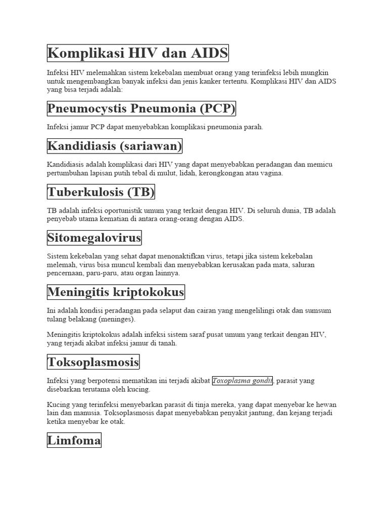 Komplikasi Hiv | PDF