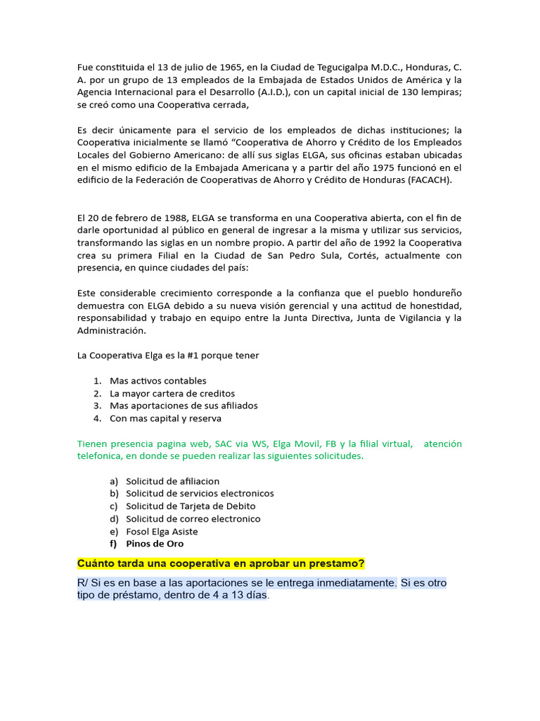 Elga | Descargar gratis PDF | Cooperativa | Honduras