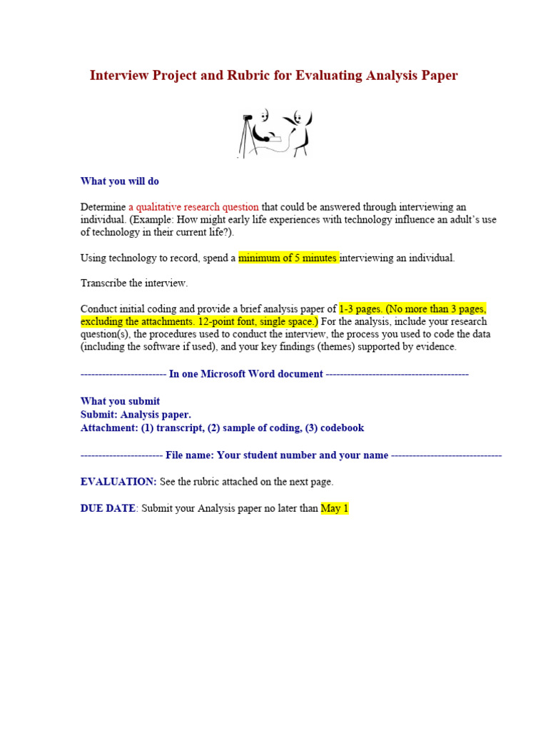 Student Interview Analysis Guide | PDF | Rubric (Academic ...