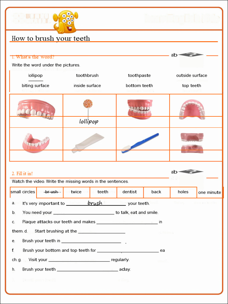 How To Brush Your Teeth Worksheet | PDF | Home & Garden