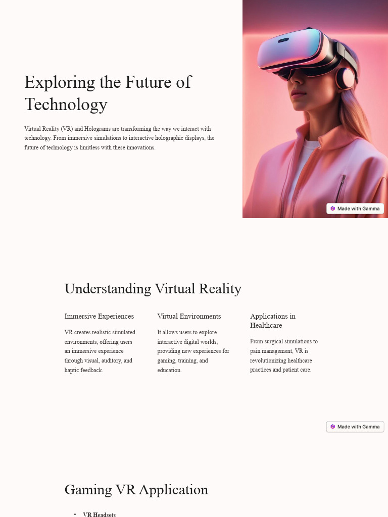 VR and Holograms: Future Tech Insights | PDF | Virtual Reality | Simulation