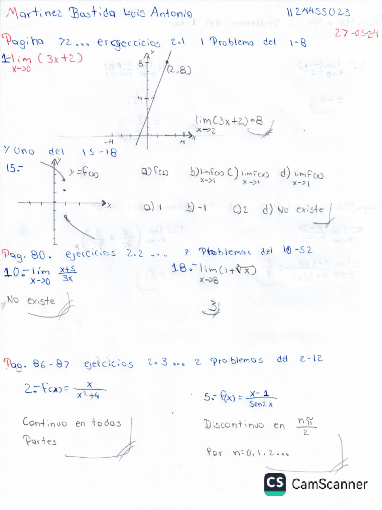 Ejercicios Calculo U1 | PDF