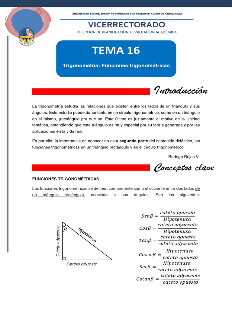 Funciones Trigonométricas Básicas | PDF | Funciones trigonométricas ...