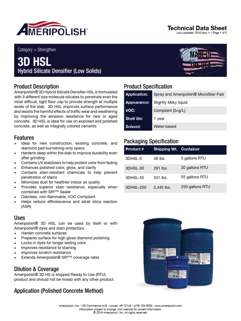 3D HSL - TDS | PDF | Concrete | Materials
