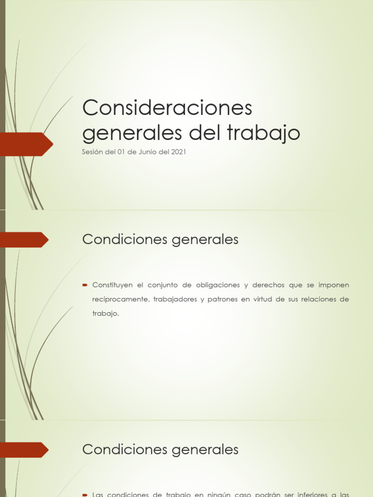 Consideraciones generales del trabajo | PDF | Salario | Derecho laboral
