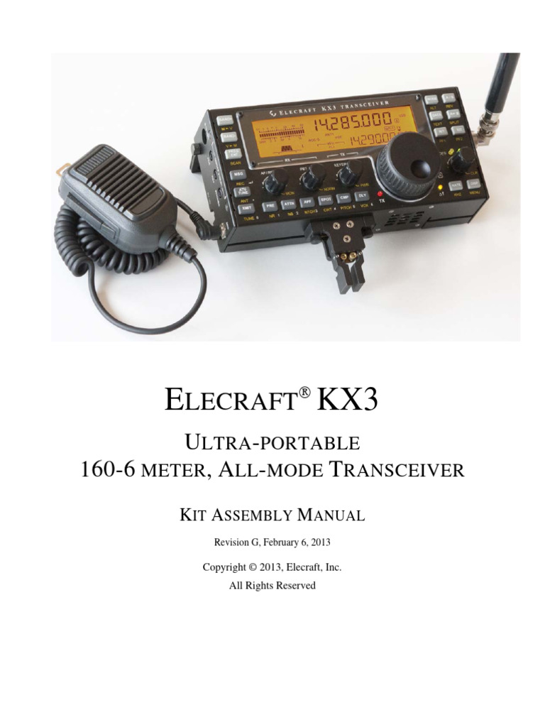 E740164 KX3 Kit Assembly Manual Rev G | PDF | Electrical Connector ...
