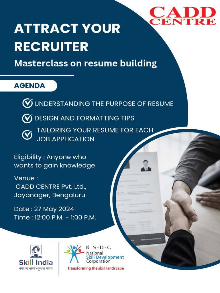 Resume Design Workshop in Bengaluru | PDF