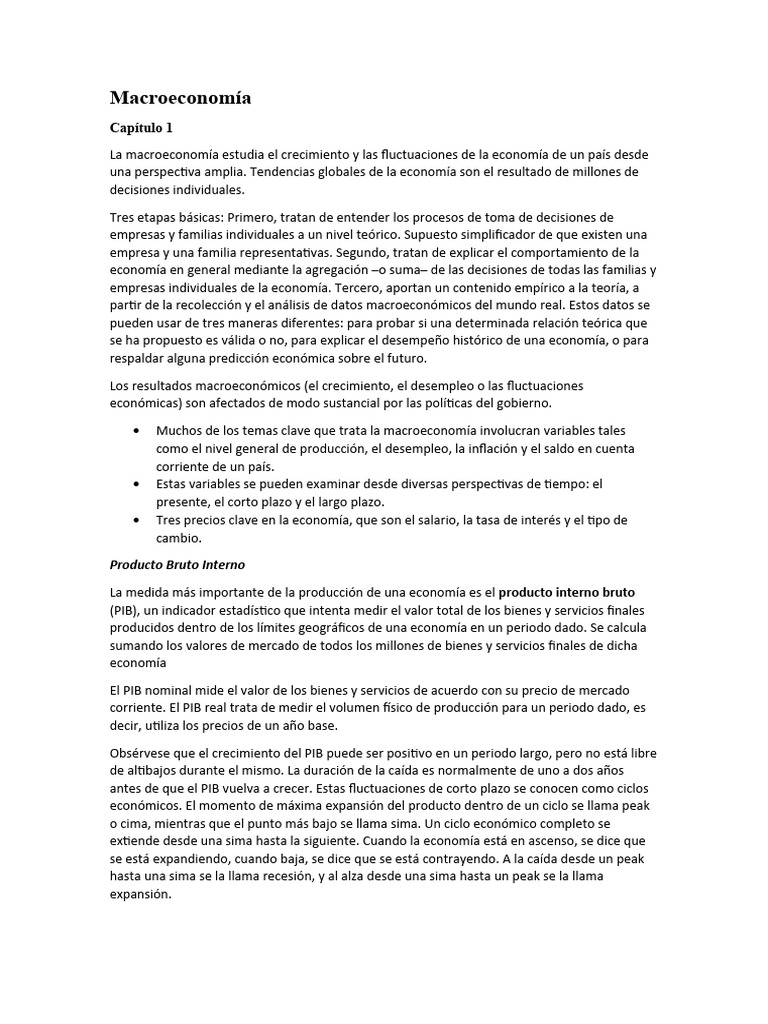 Macro Resumen Libro | PDF | Macroeconómica | Inflación