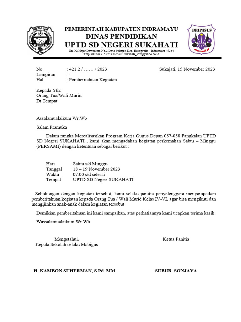 Pemberitahuan PERSAMI | PDF