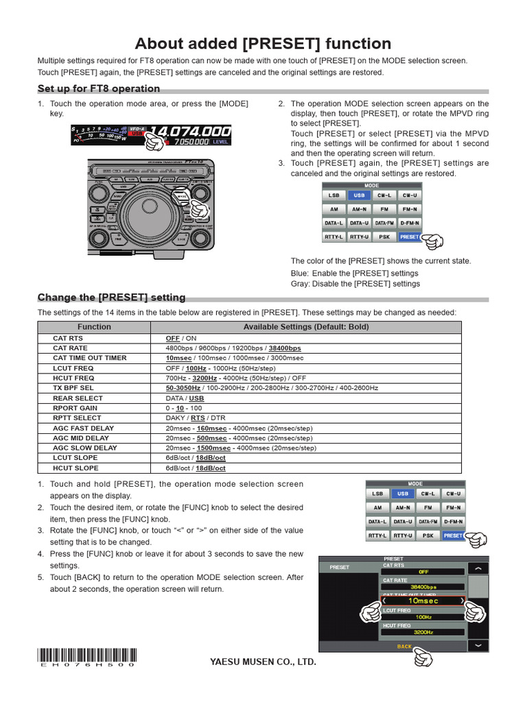FT8 Operation with [PRESET] Function | PDF | Computer Hardware | Computing