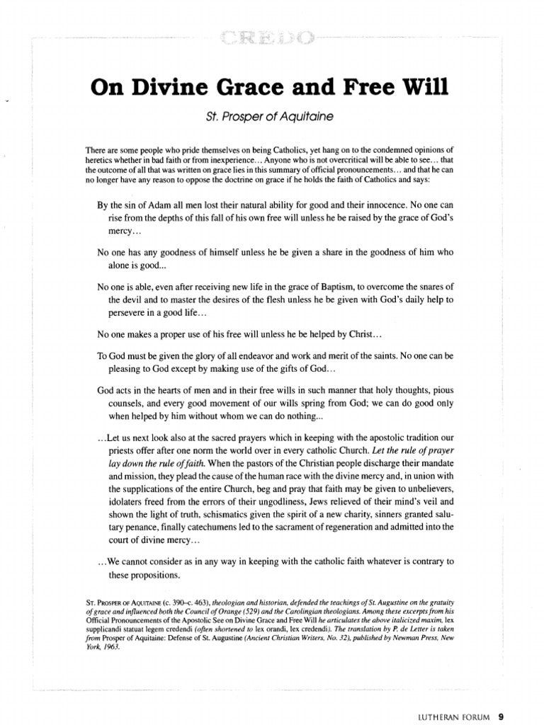 On divine grace and free will | Download Free PDF | Grace In ...