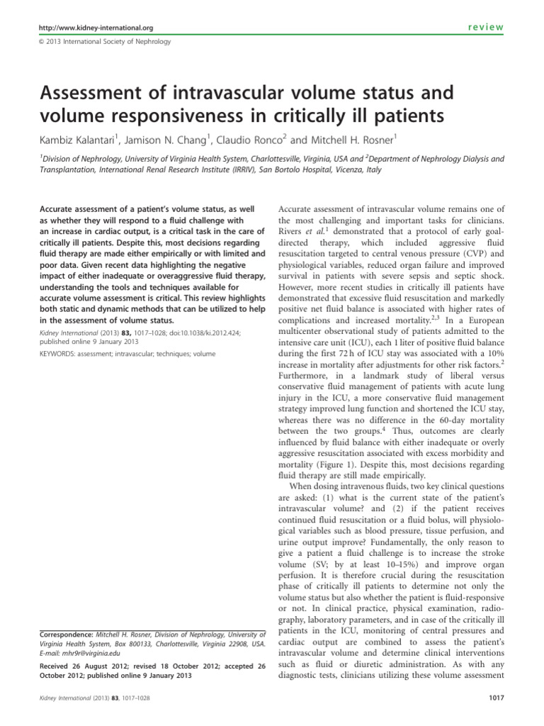 Penilaian Status Volume | PDF | Blood Pressure | Pulse