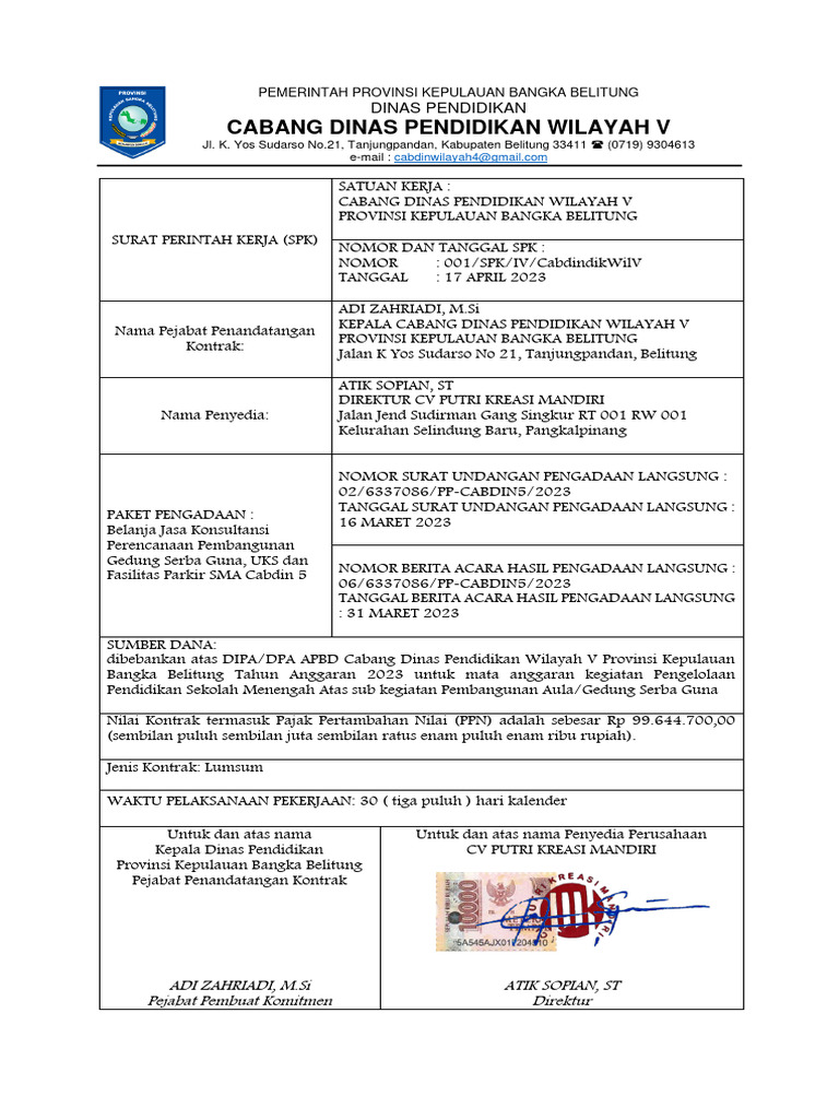 Kontrak GSG 1 | PDF | Bisnis