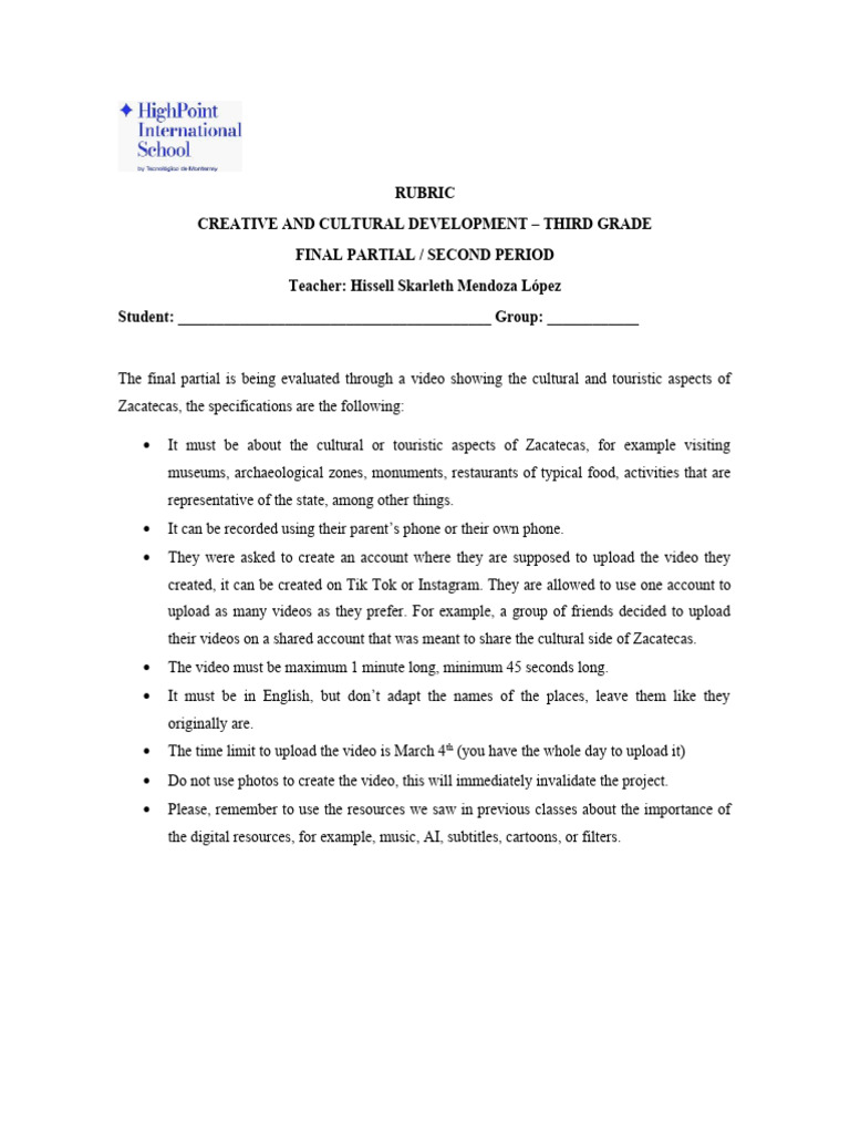Rubric Final Pdf