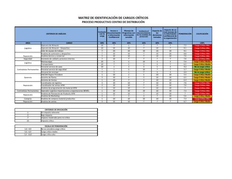 Matriz de Identificación de Cargos Críticos | PDF | Business | Economias