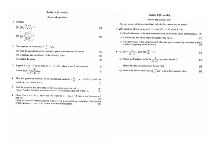 mathematics t sem 2 actual question 2018 | PDF