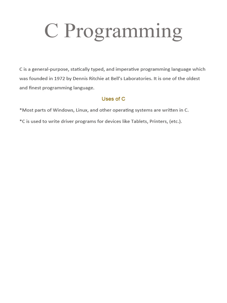 C Programming | PDF | Integer (Computer Science) | Data Type C Programming | PDF | Integer (Computer Science) | Data Type